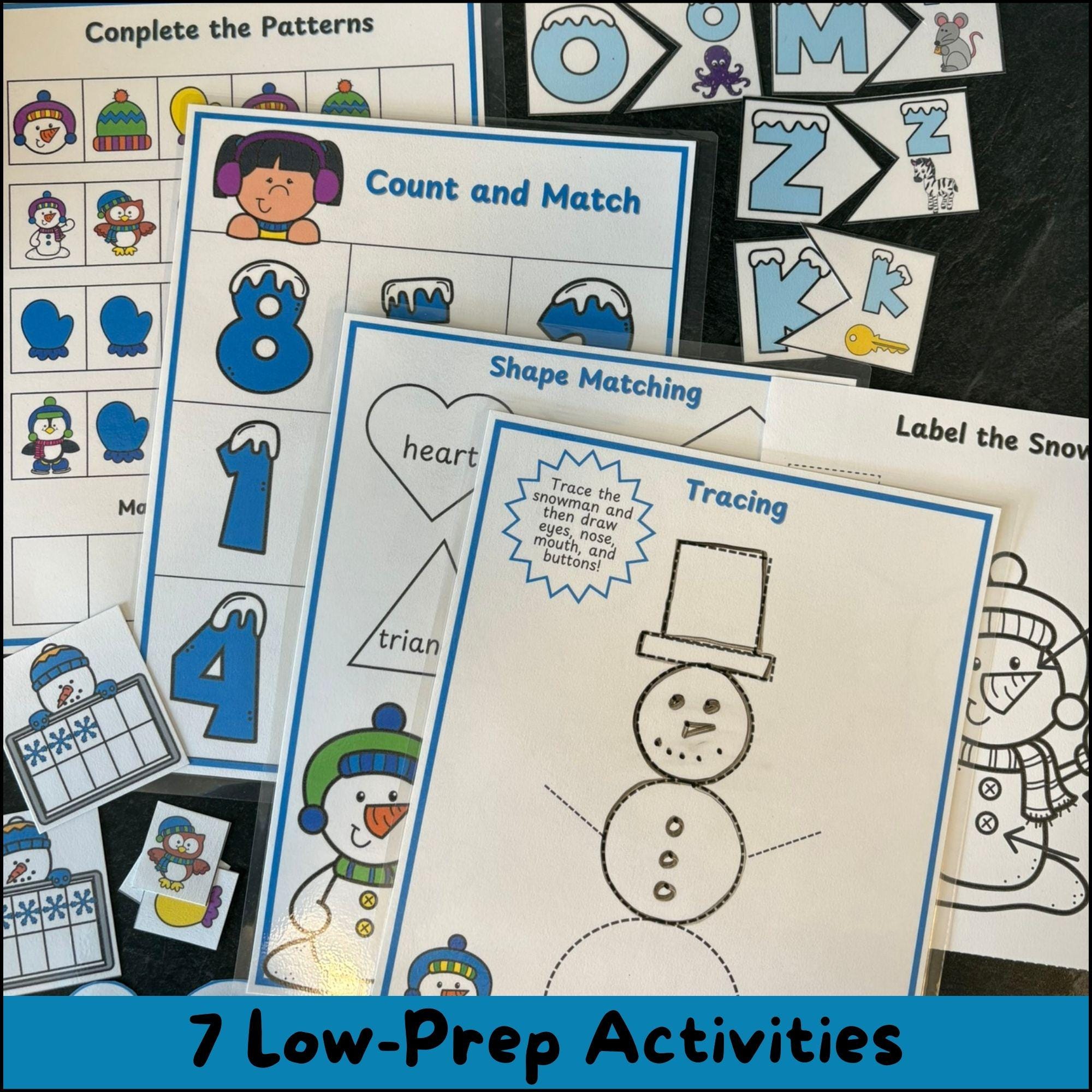 Printable Winter Preschool Activity Bundle, Preschool Activities ...