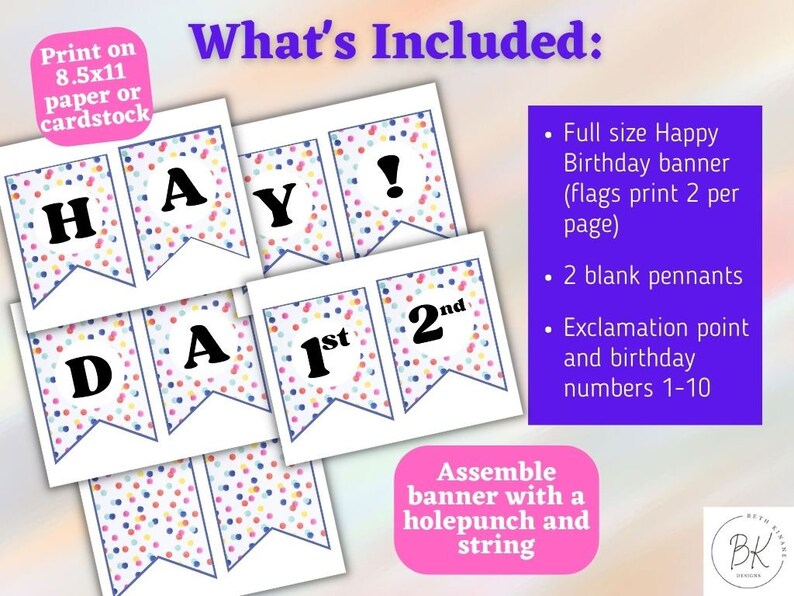 Birthday Banner, Printable Birthday Banner, Happy Birthday Banner ...