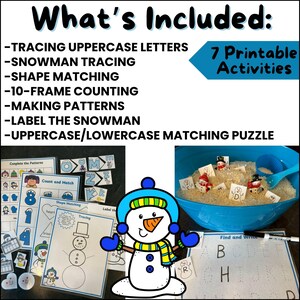 Printable Winter Preschool Activity Bundle, Preschool Activities ...