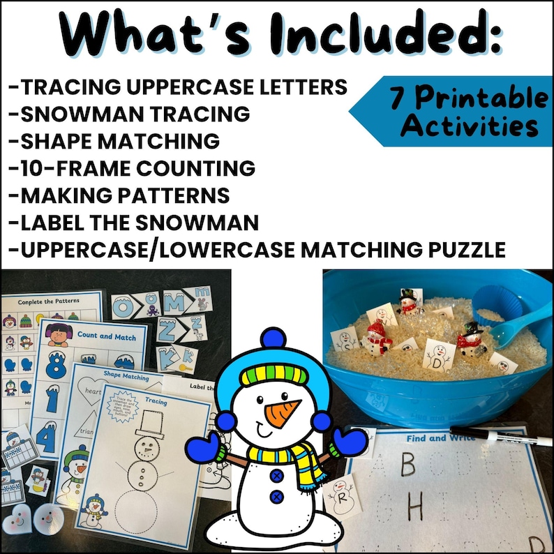 Printable Winter Preschool Activity Bundle, Preschool Activities ...