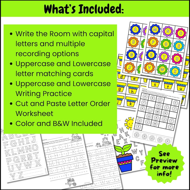 Uppercase and Lowercase Alphabet Matching Activity, Preschool Letter ...