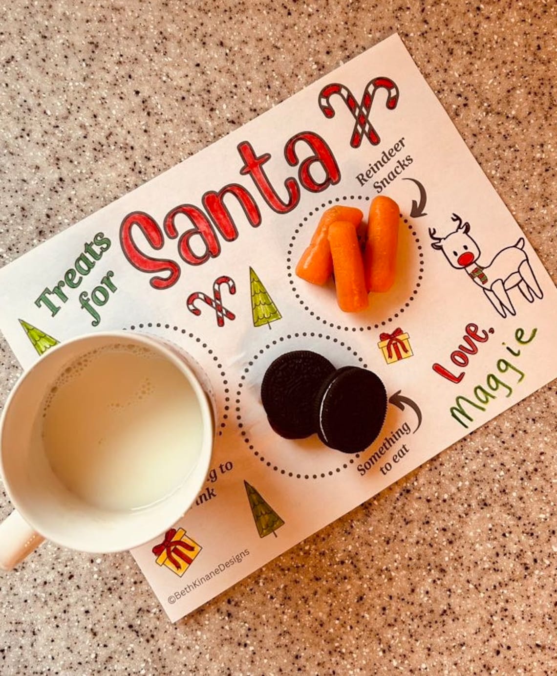 Santa Tray Printable, Treats for Santa, Santa Tray, Cookies for Santa ...