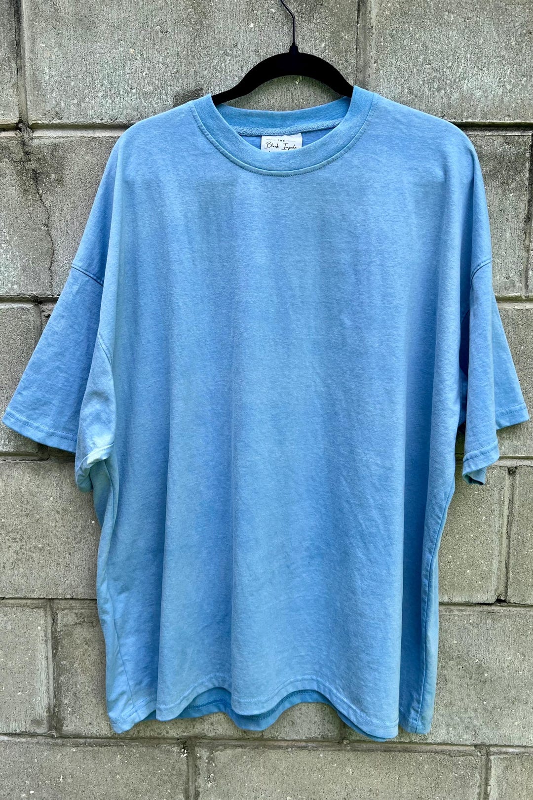 Carolina Blue Acid Washed Unisex Oversized Loose Fitting Tshirt Black ...