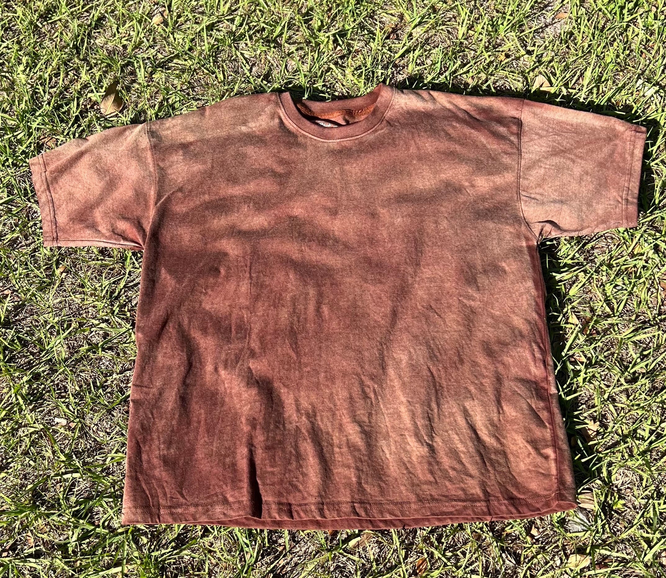 Dark Brown Acid Washed Unisex Oversized Loose Fitting Tshirt Black ...