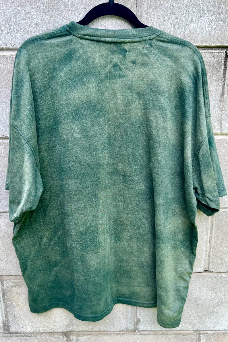 Dark Green Acid Washed Unisex Oversized Loose Fitting Tshirt Black ...