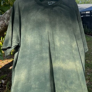 Dark Green Acid Washed Unisex Oversized Loose Fitting Tshirt Black ...