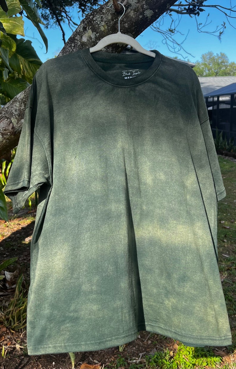 Dark Green Acid Washed Unisex Oversized Loose Fitting Tshirt Black ...