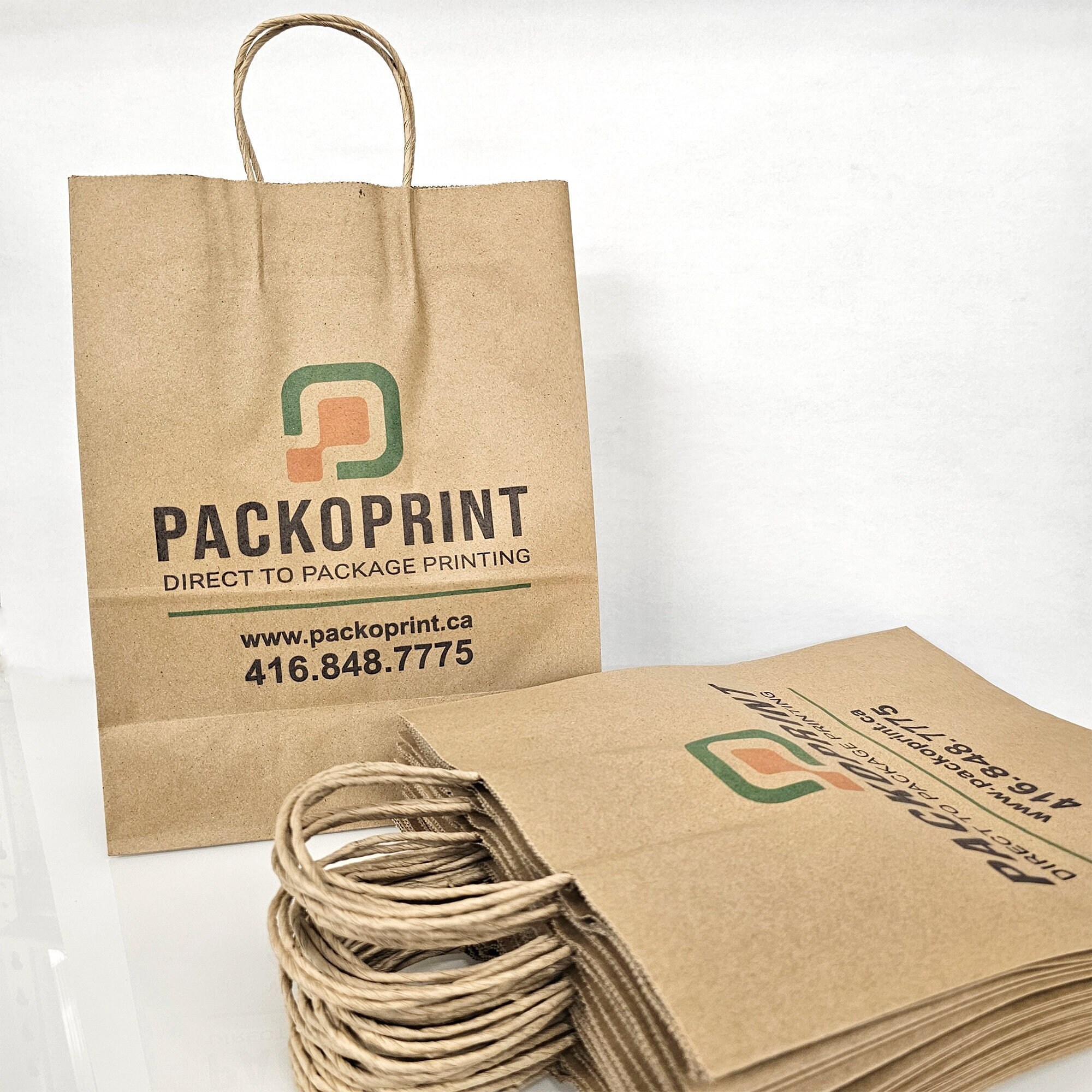 Custom Kraft Full Color Paper Bag, Shopping Bags With Twisted Handle ...
