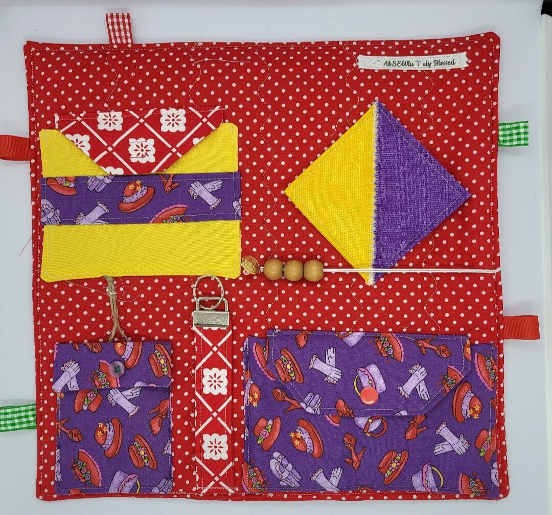 Fidget Sensory Mat, Lap Blanket, Activity Lap Quilt, Fidget Blanket ...