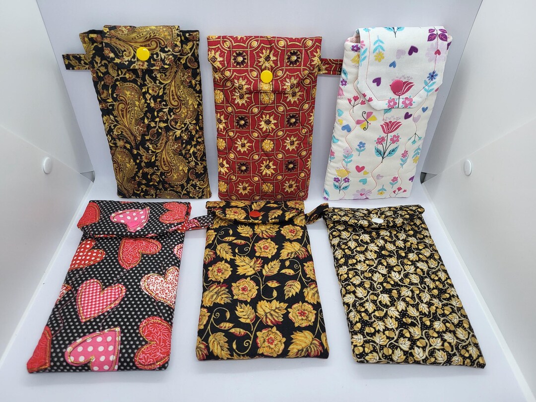 Fabric Eyeglass Case: Quilted Cotton Sunglasses Holder With Snap - Etsy