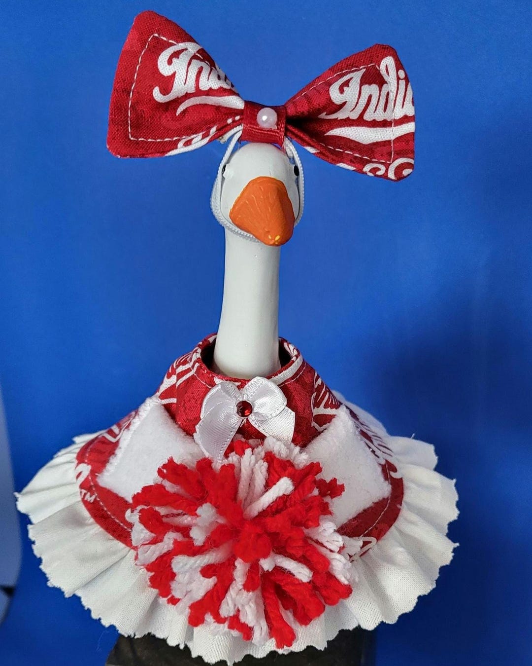 7-9" Desk Goose Indiana University Hoosiers Cheerleader Outfit, Pom Pom ...