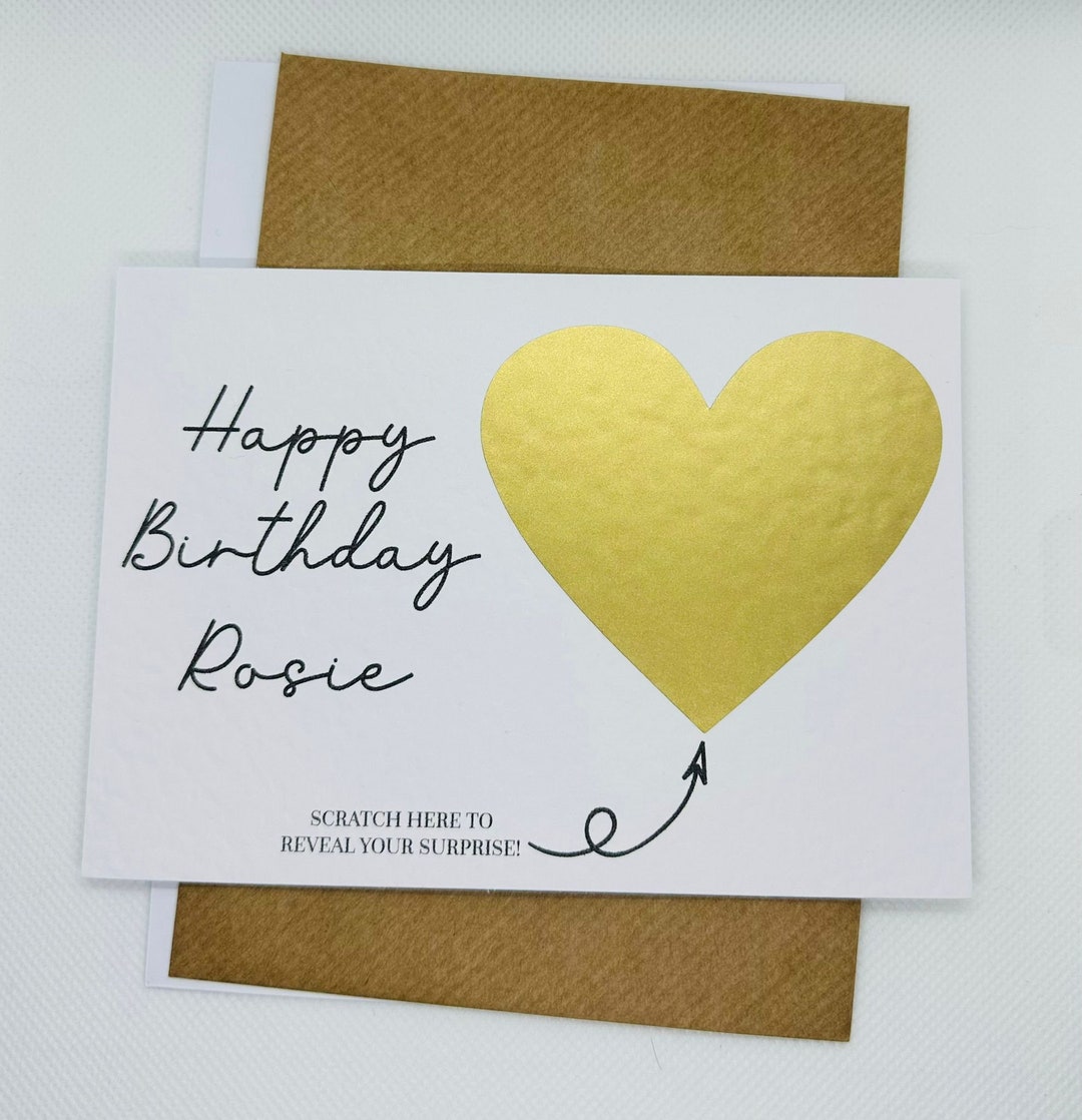 Surprise Scratch Reveal Birthday Card Scratchcard Birthday - Etsy