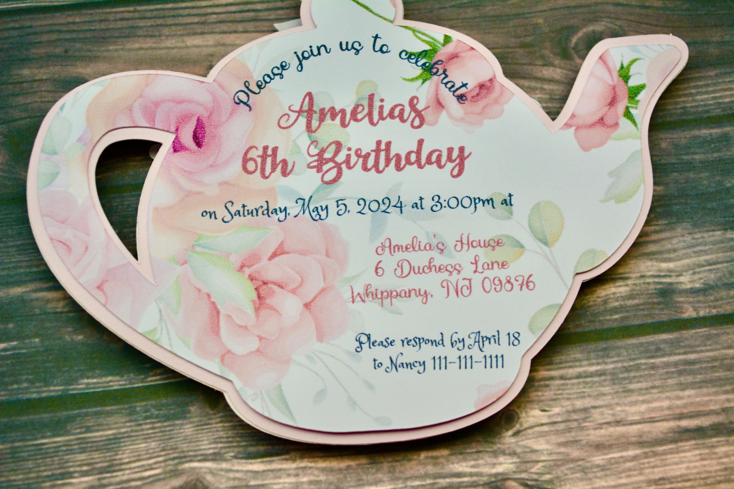 Tea Party Birthday, Tea Party Invitation, Tea Pot Invitation, Tea Party ...