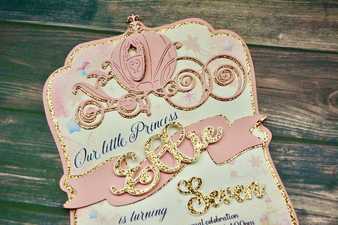 Princess Birthday Invitation, Handmade Invitation, Girl Birthday ...