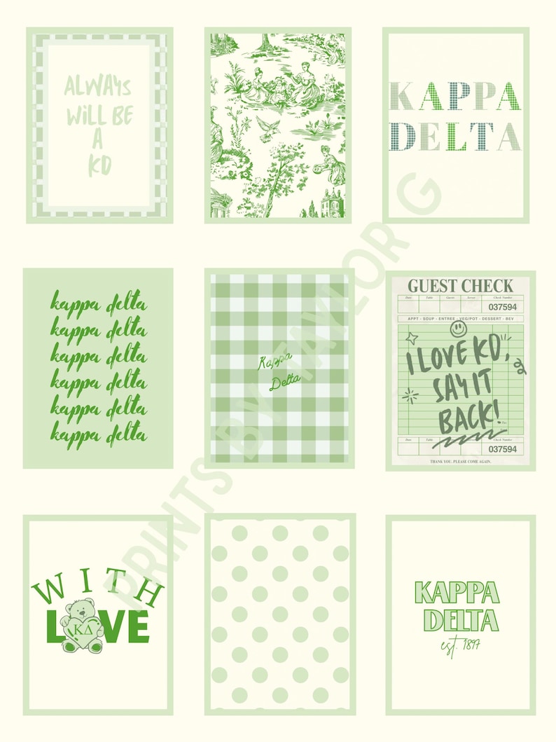 Kappa Delta Custom Digital Prints (set of 9) - Etsy