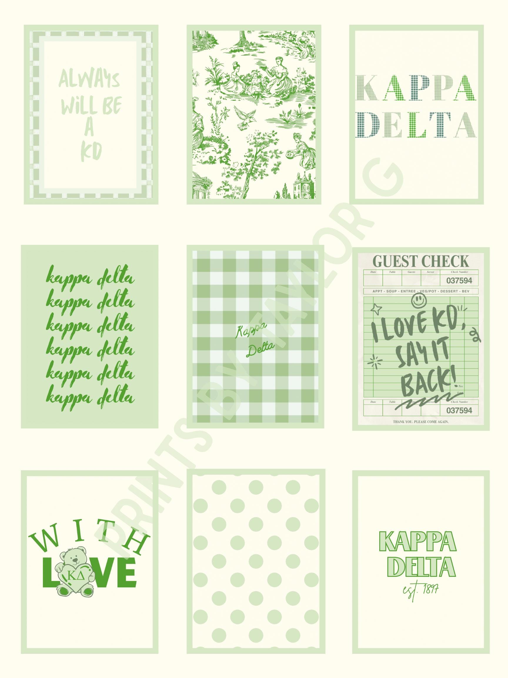 Kappa Delta Custom Digital Prints (set of 9) - Etsy