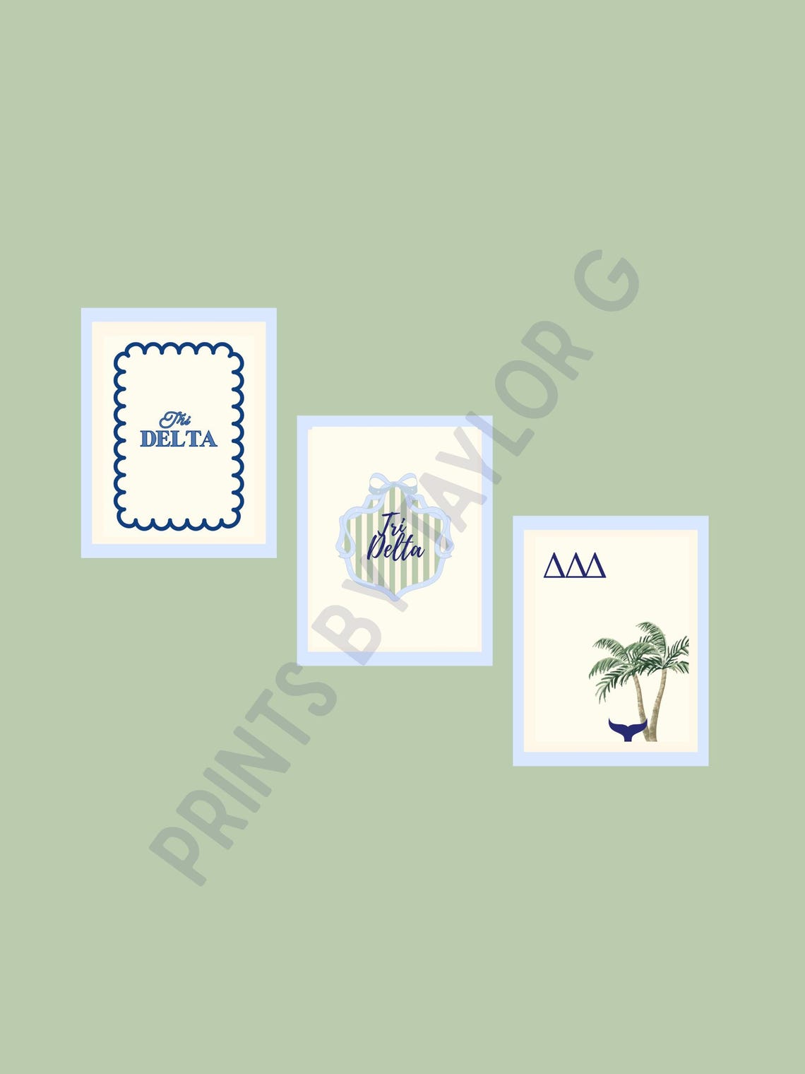 Tri Delta (delta Delta Delta) Digital Prints- Customized Downloadable ...