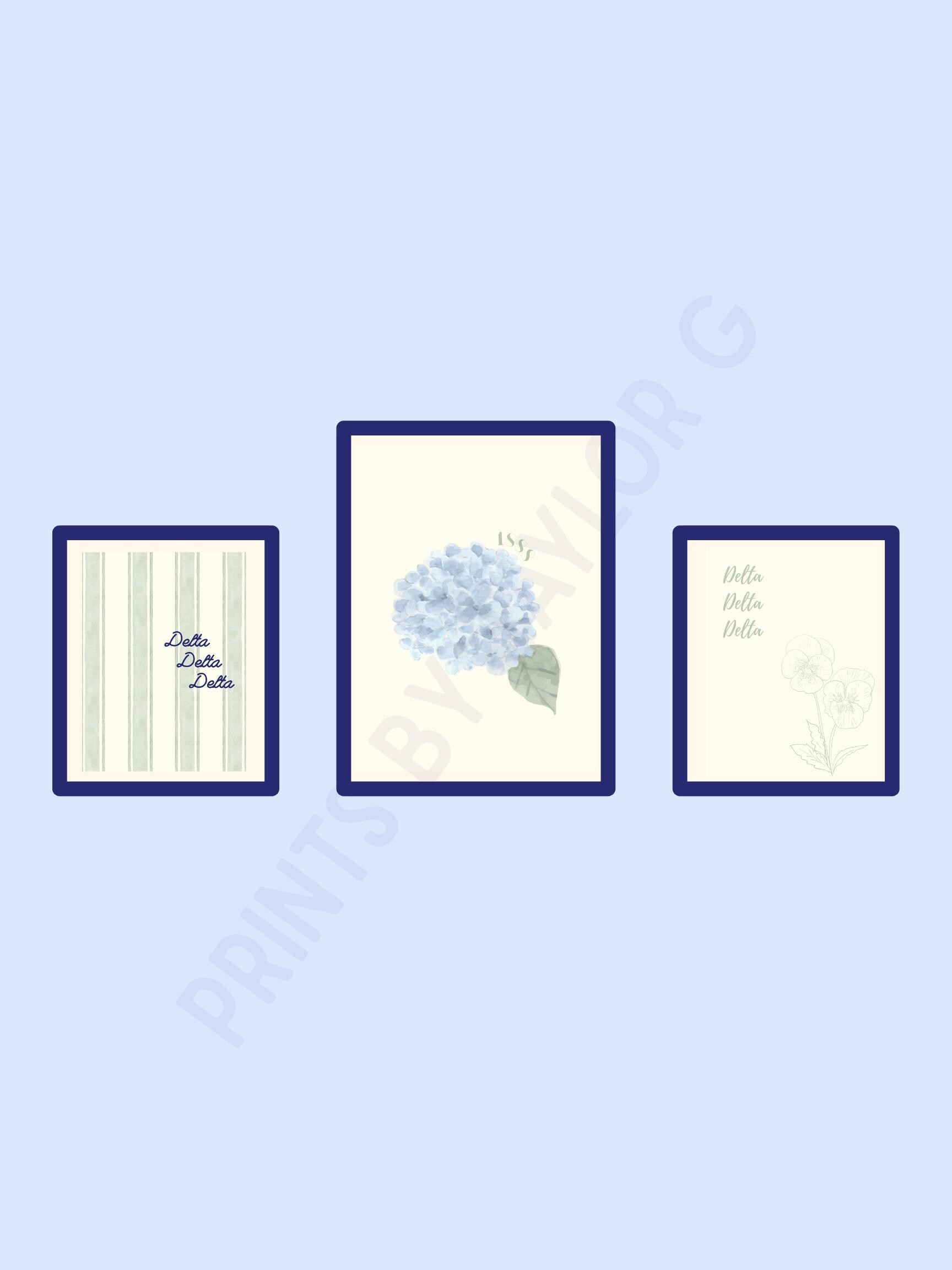Tri Delta (delta Delta Delta) Digital Prints- Customized Downloadable ...