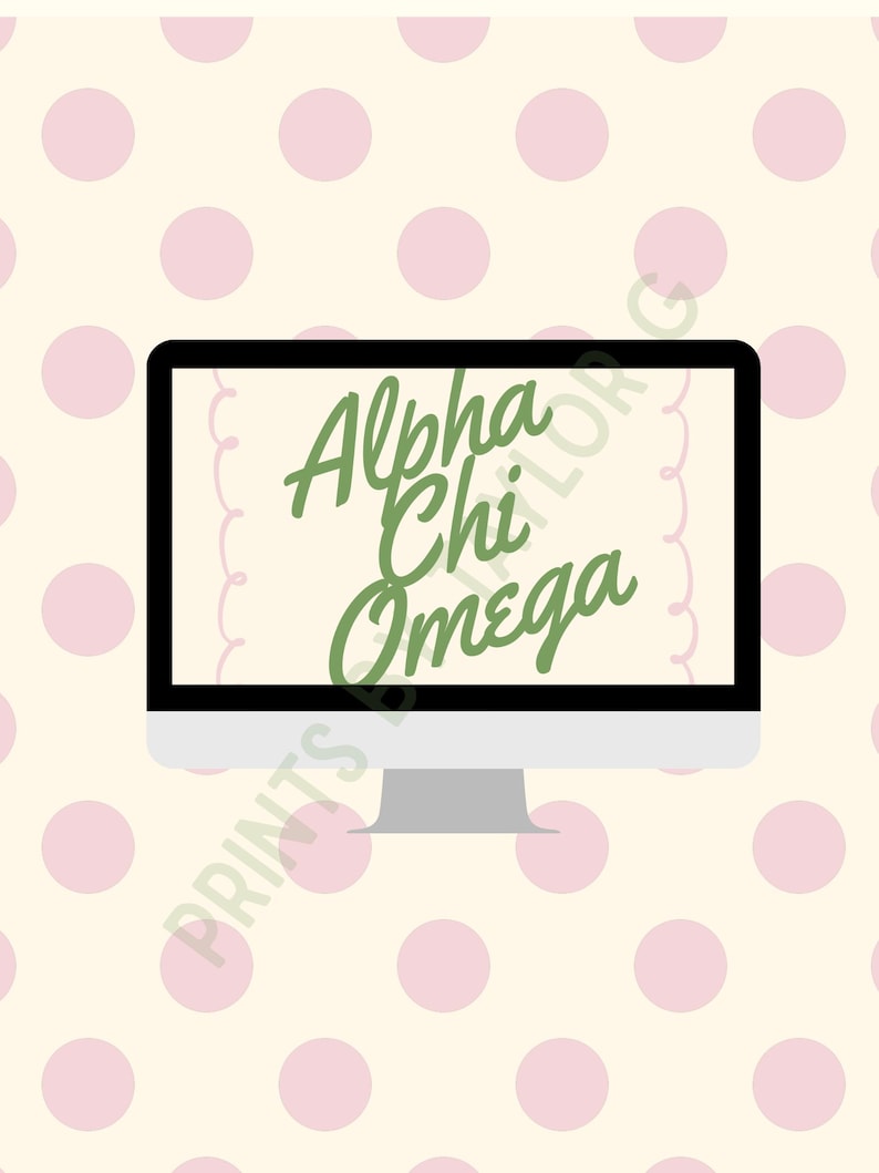 Alpha Chi Omega Digital Prints- Customized Downloadable Art (set of 9 ...