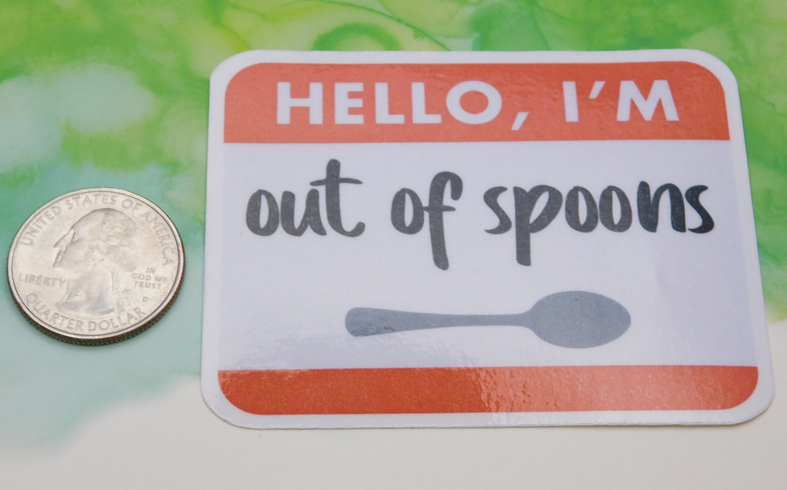 Out of Spoons Name Tag Sticker - Etsy