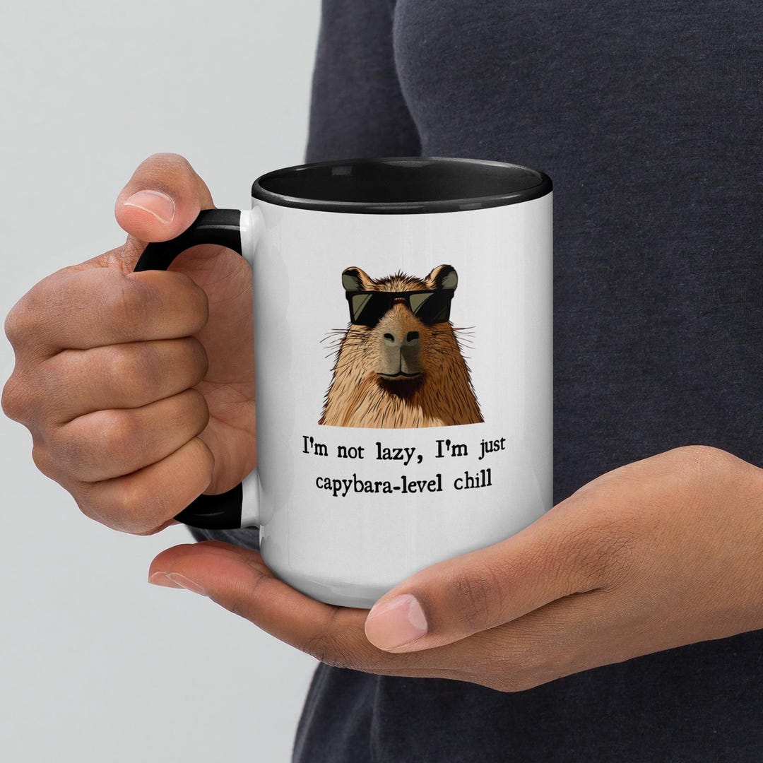 I'm Not Lazy Capibara Mug, Capybara Lover Gift, Ceramic Coffee Cup ...