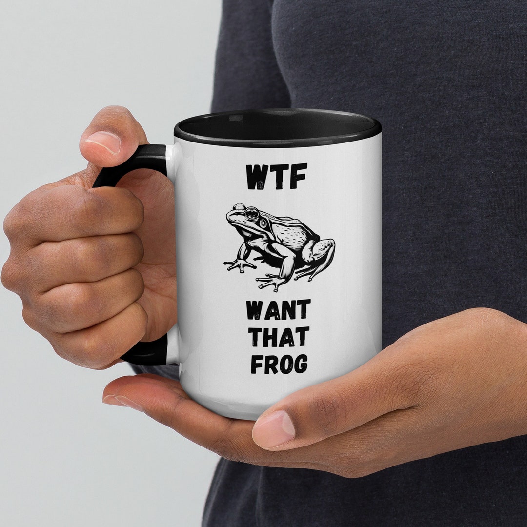 WTF Want That Frog Mug, Charming Ceramic Coffee Cup for Amphibian ...