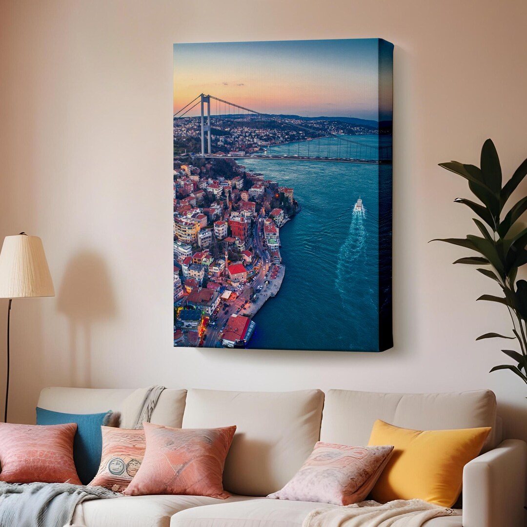 Bosphorus Bird's Eye View Decorative Canvas Print, Gift for Home Decor ...