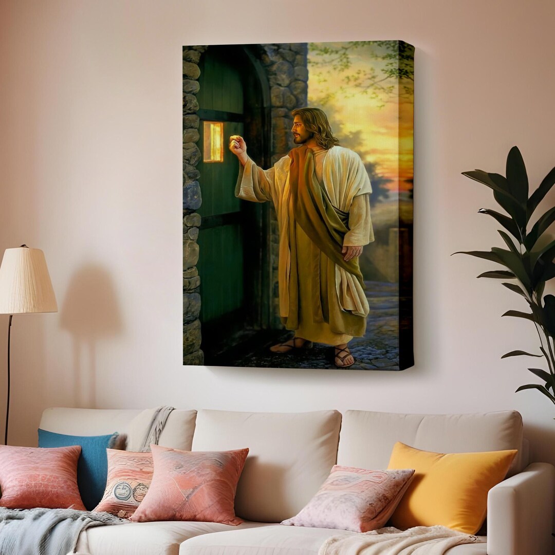 Jesus Christ Knocking on the Door, Christian Wall Art, Church Gift ...