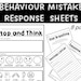 Behavior Reflection Response Sheet /consequence Sheet, Apology Sheet ...