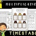 4 Timestable Activity Booklet Worksheet and Games- Multiplication Maths ...