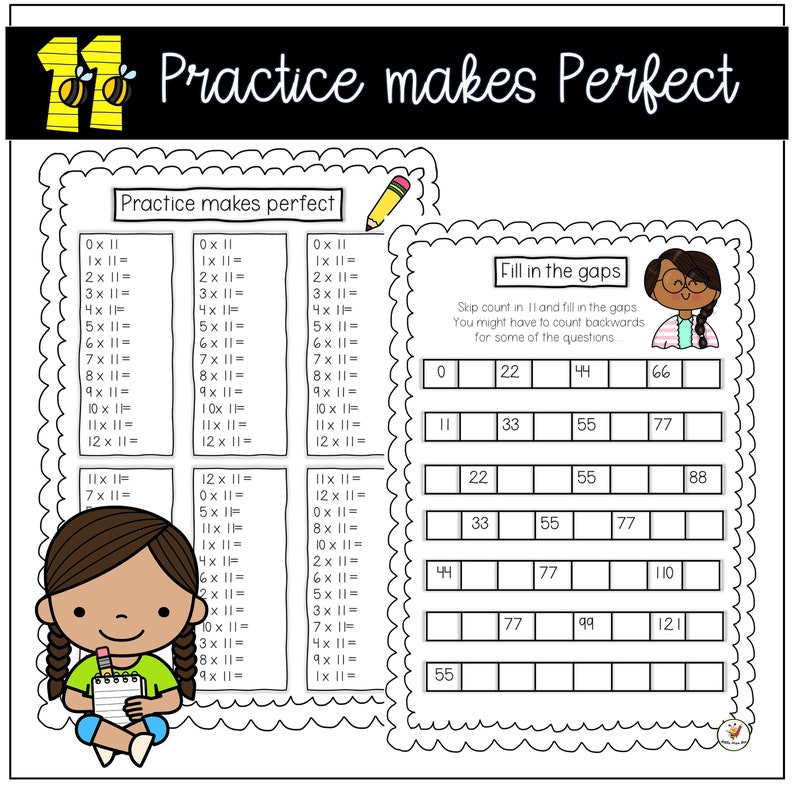 11 Timestable Multiplication Activity Booklet/worksheets/games - Etsy