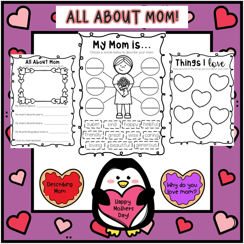 Mothers Day Kindergarten Activities - Etsy