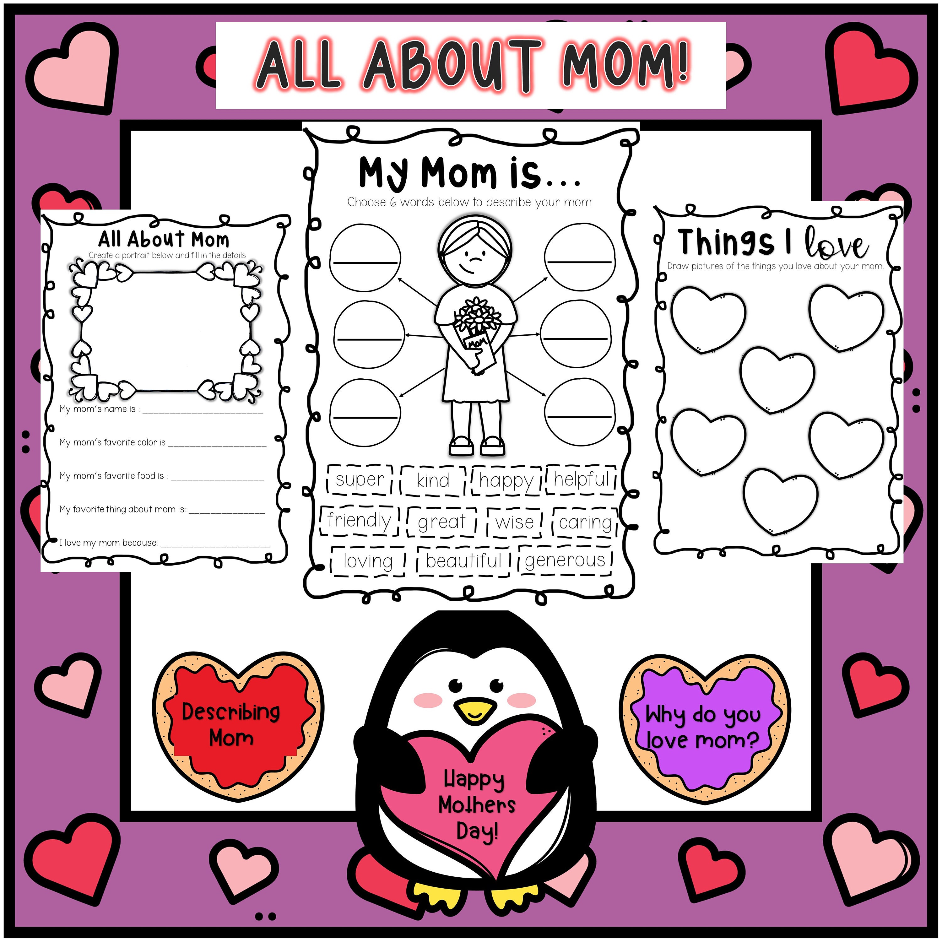 Mothers Day Kindergarten Activities - Etsy