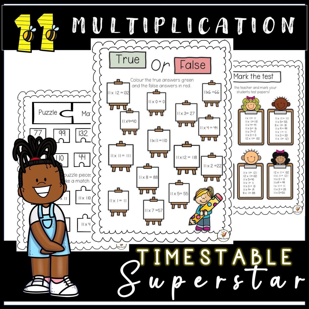 11 Timestable Multiplication Activity Booklet/worksheets/games - Etsy