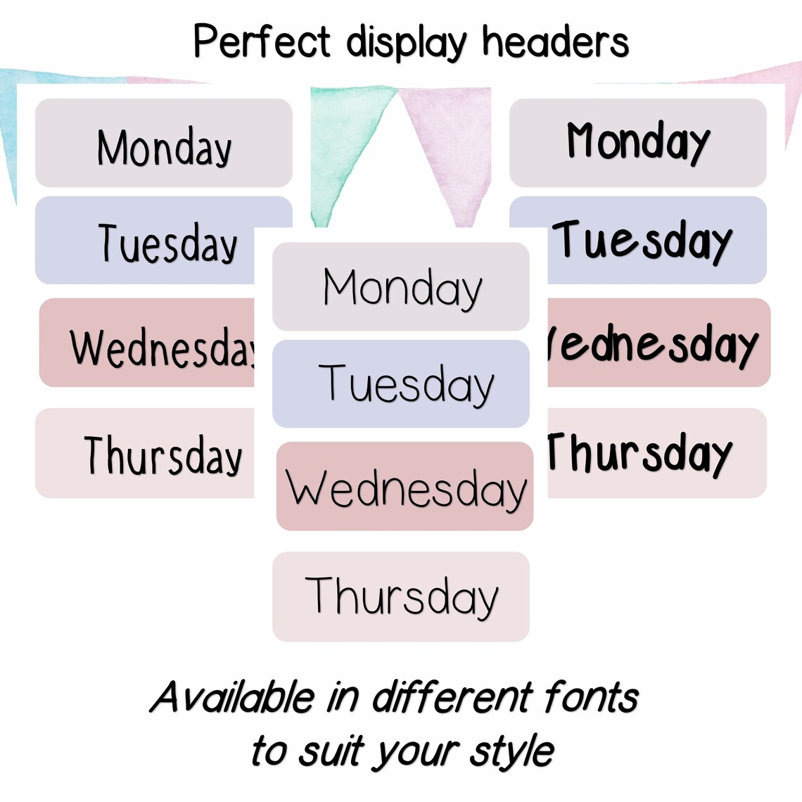 Pastel Days of the Week and Months of the Year Display Labels for ...