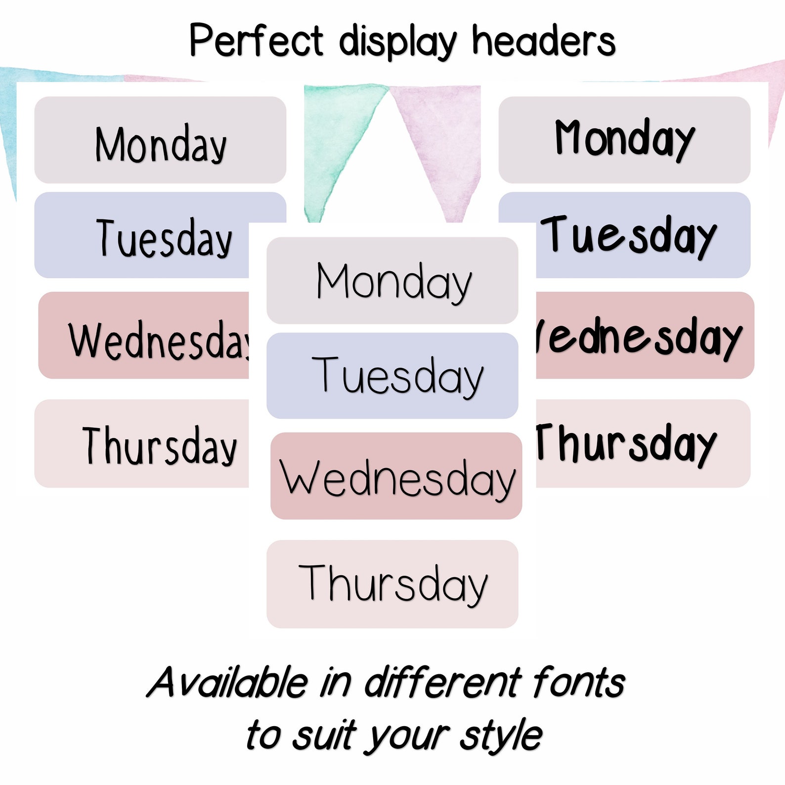 Pastel Days of the Week and Months of the Year Display Labels for ...