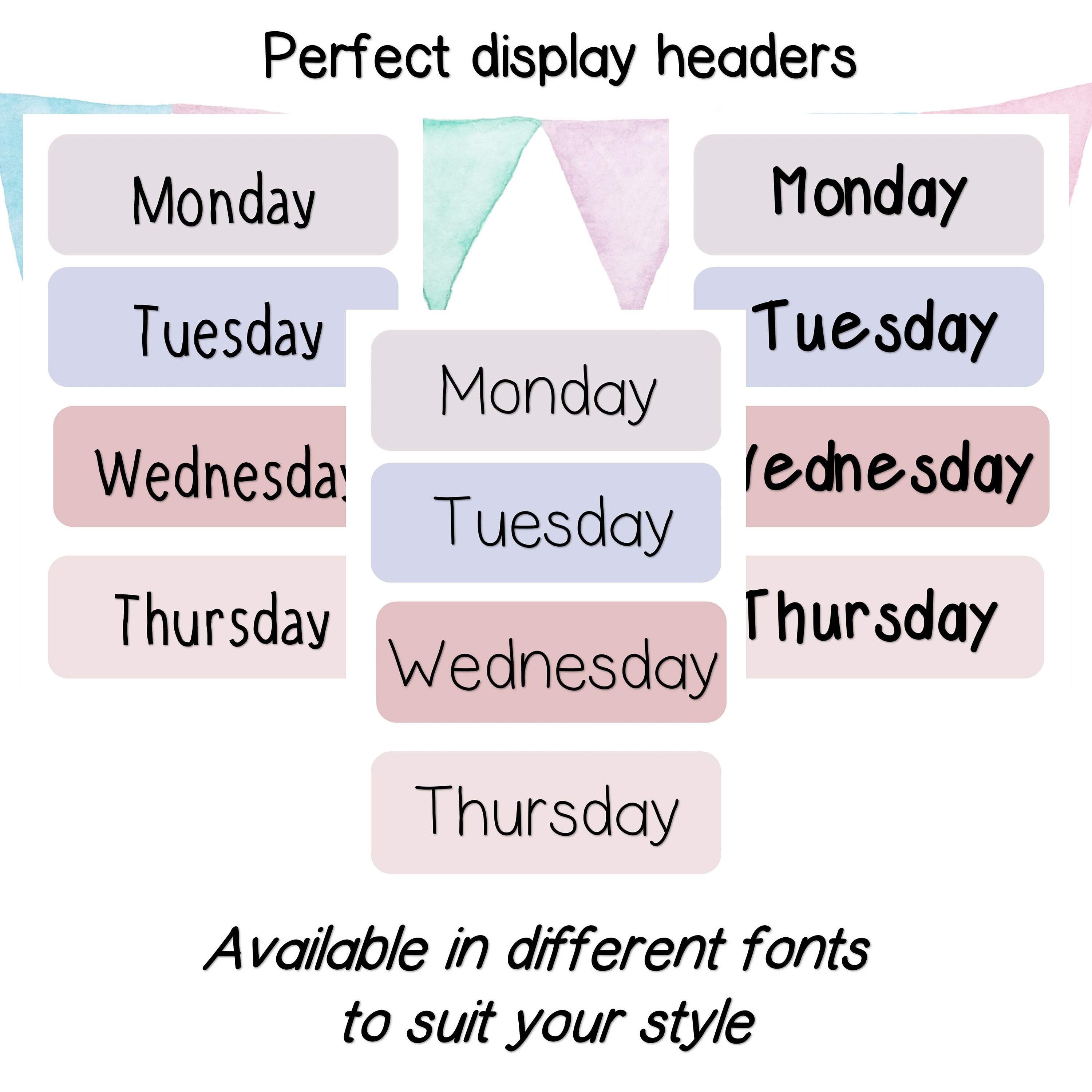 Pastel Days of the Week and Months of the Year Display Labels for ...
