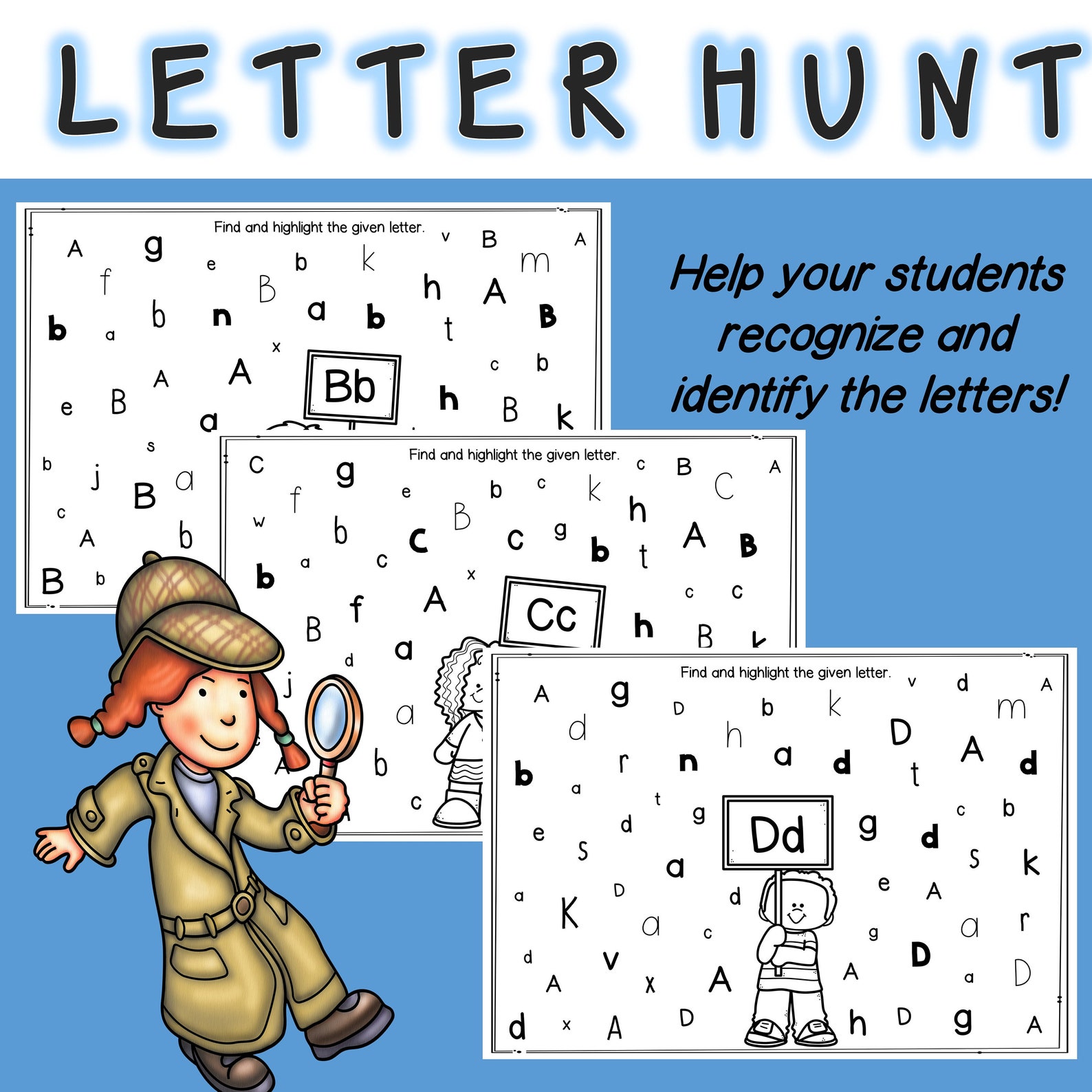 Alphabet Letter Hunt- Upper and Lowercase Letters - Etsy