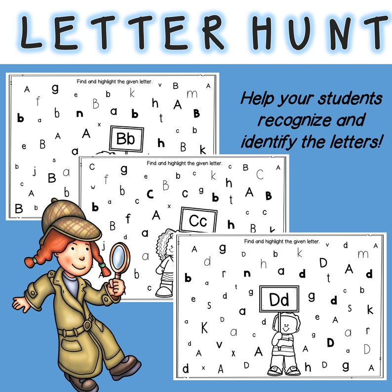 Alphabet Letter Hunt Upper and Lowercase Letters - Etsy