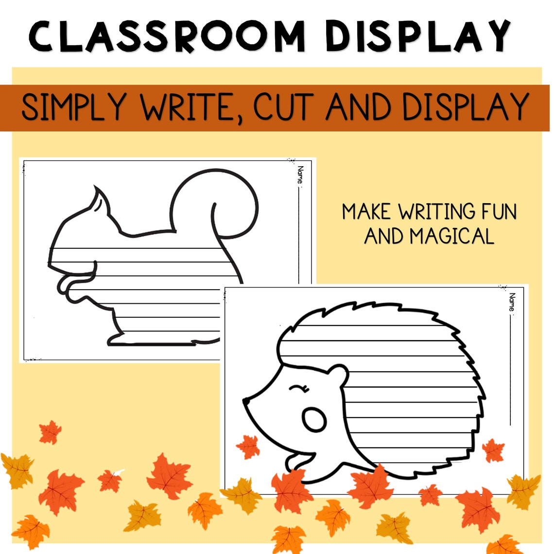 Fall Themed Lined Writing Borders / Templates - Etsy