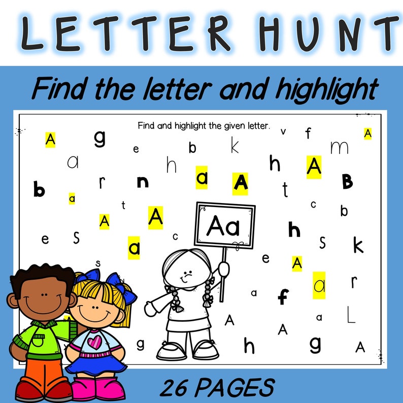 Alphabet Letter Hunt- Upper and Lowercase Letters - Etsy