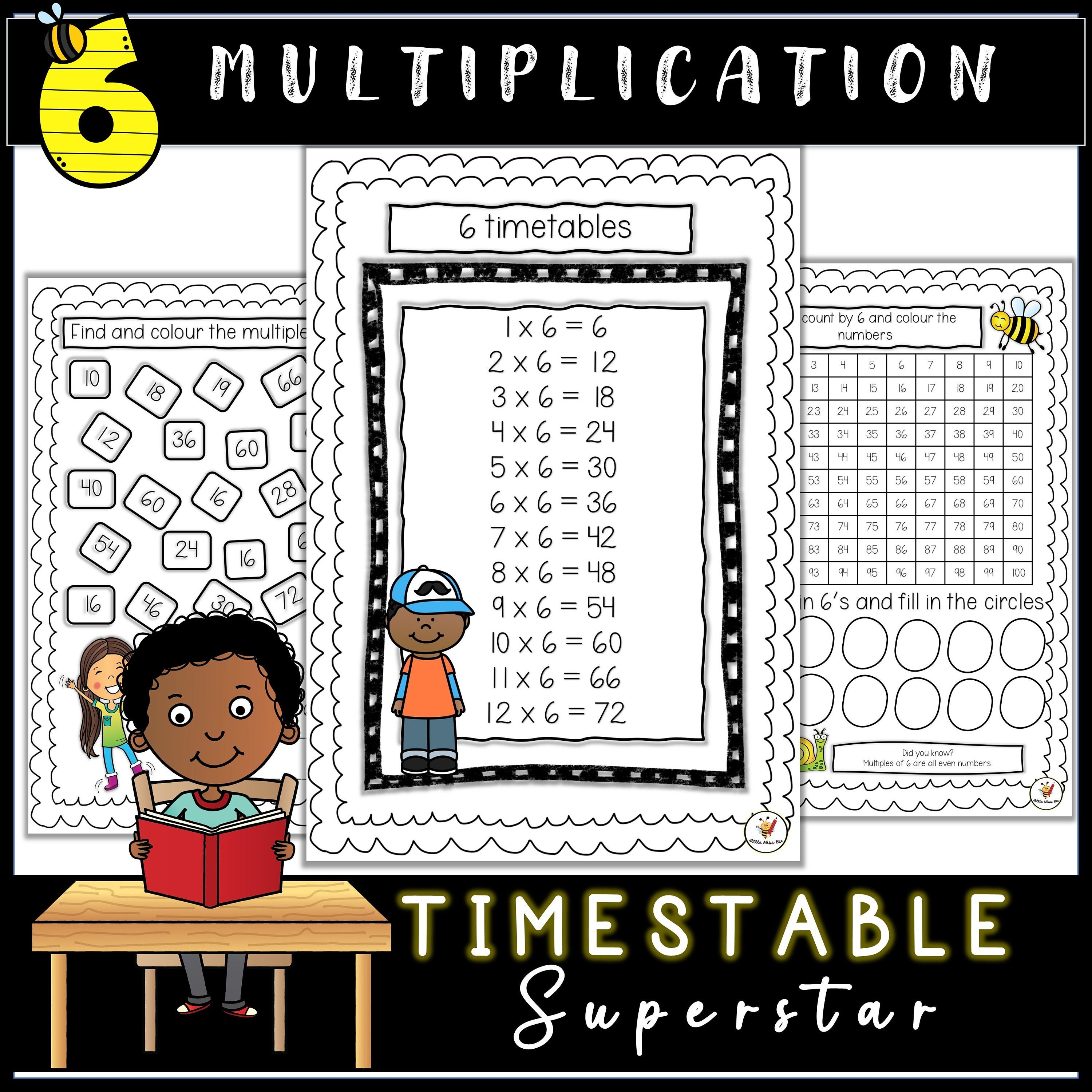 6 Timestable Multiplication Activity Booklet/worksheets/games - Etsy