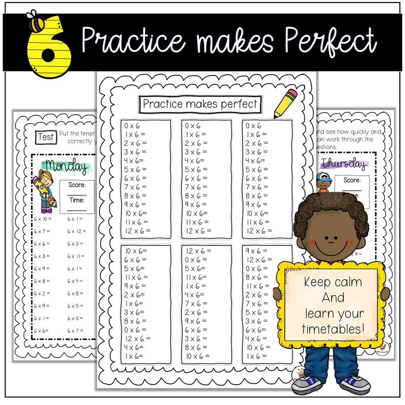6 Timestable Multiplication Activity Booklet/worksheets/games - Etsy