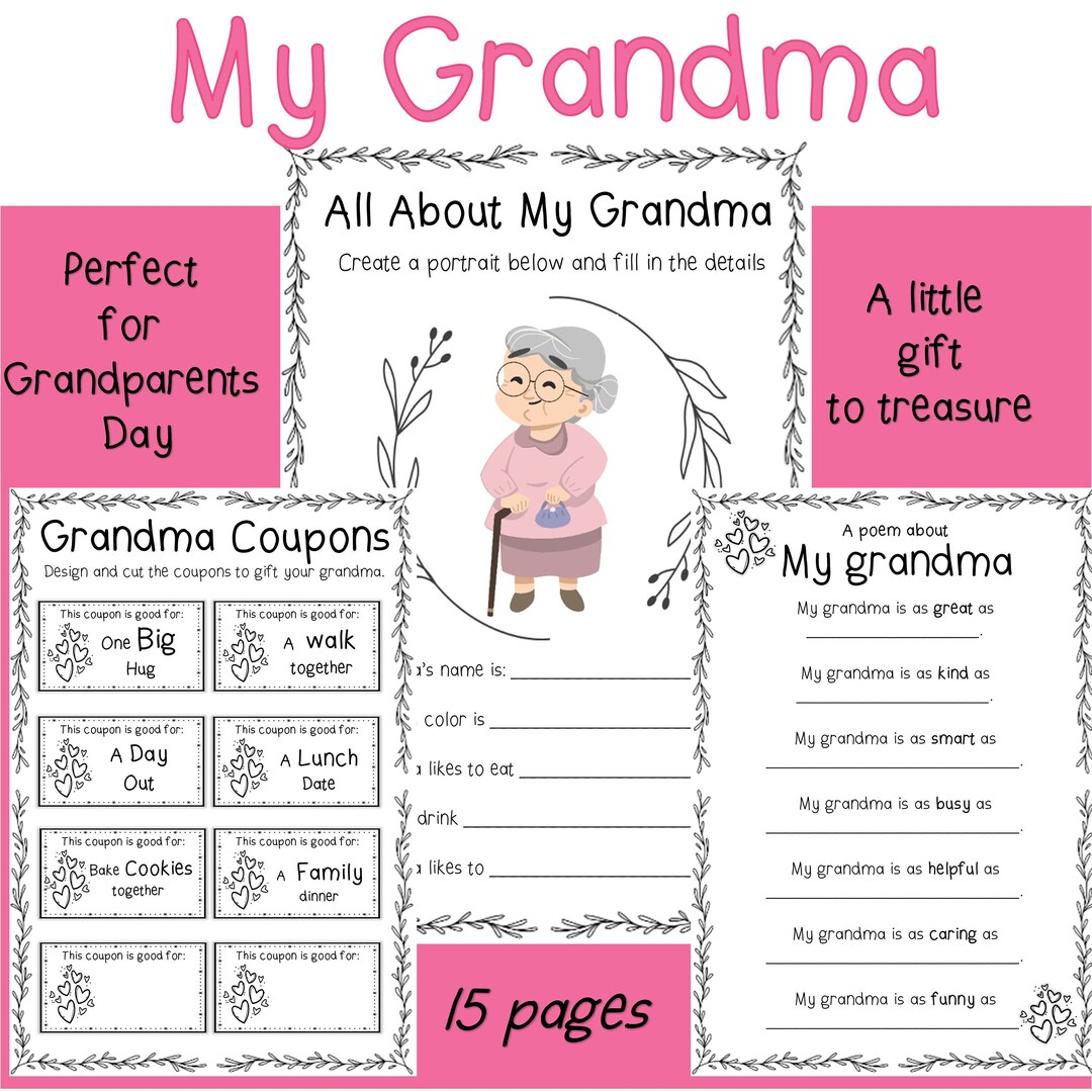 All About My Grandma- Grandparents Day Activities - Etsy