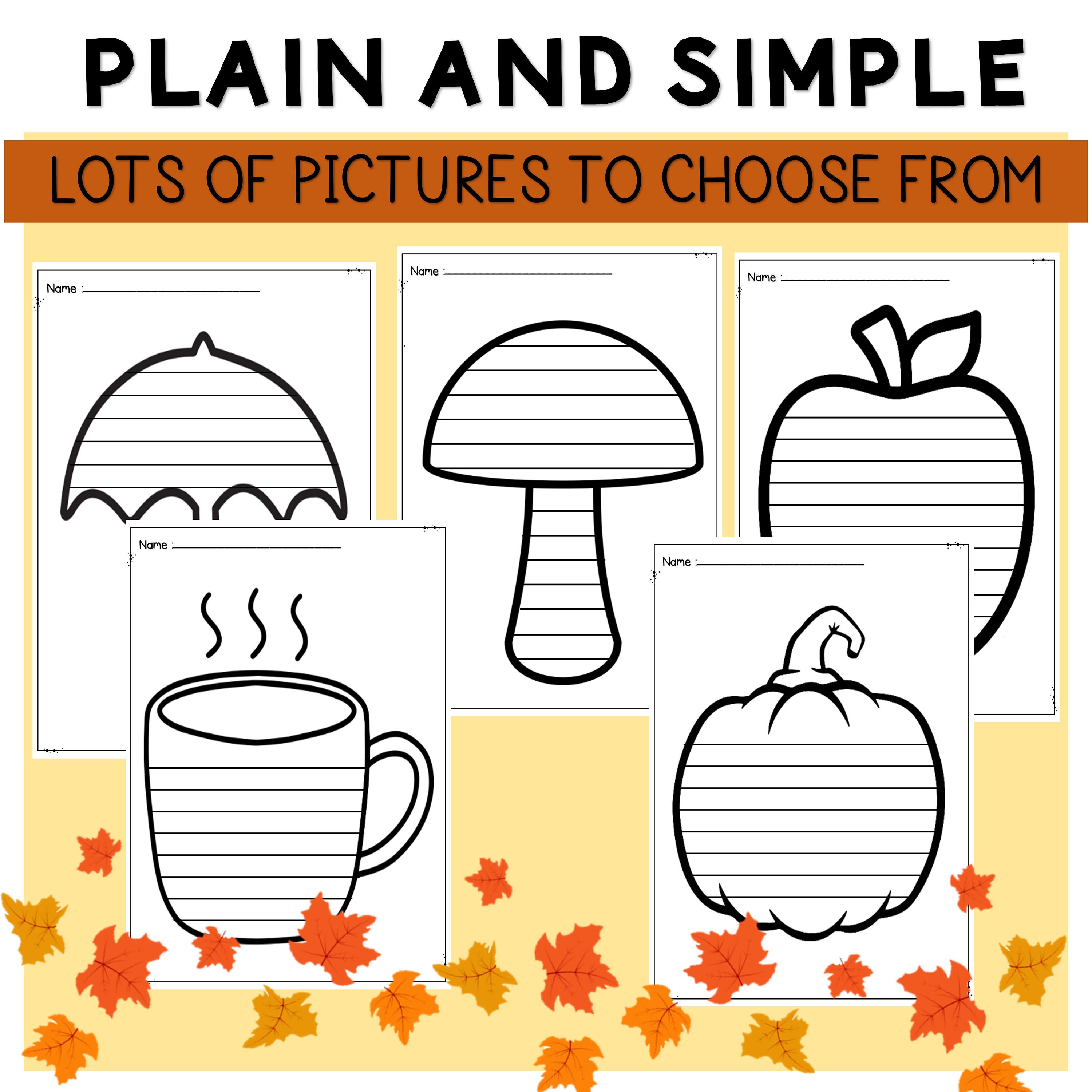 Fall Themed Lined Writing Borders / Templates - Etsy