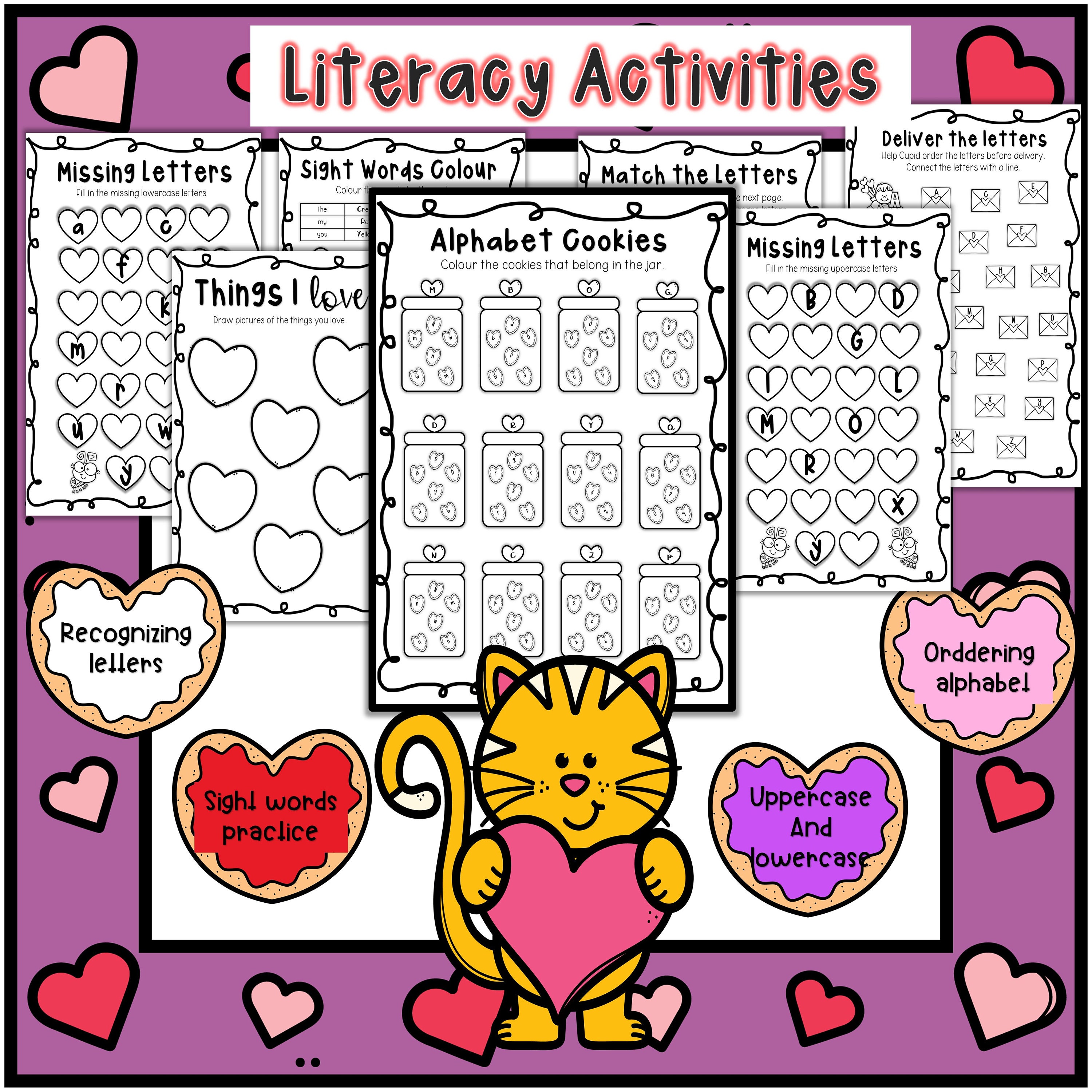 Valentines Day Kindergarten Activity Pack - Etsy