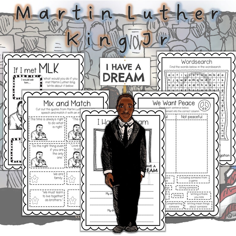 Martin Luther King Activities/worksheets - Etsy