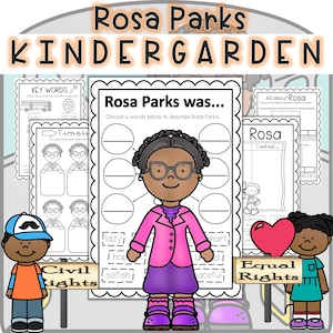 Rosa Parks Kindergarten Activities/ Worksheets/ Black History Month - Etsy