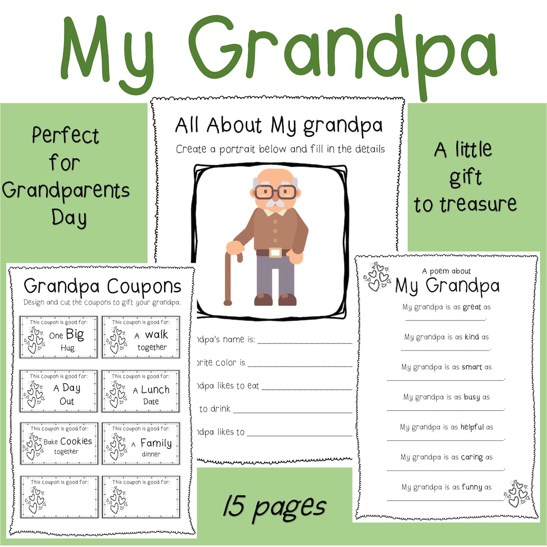 All About My Grandma- Grandparents Day Activities - Etsy