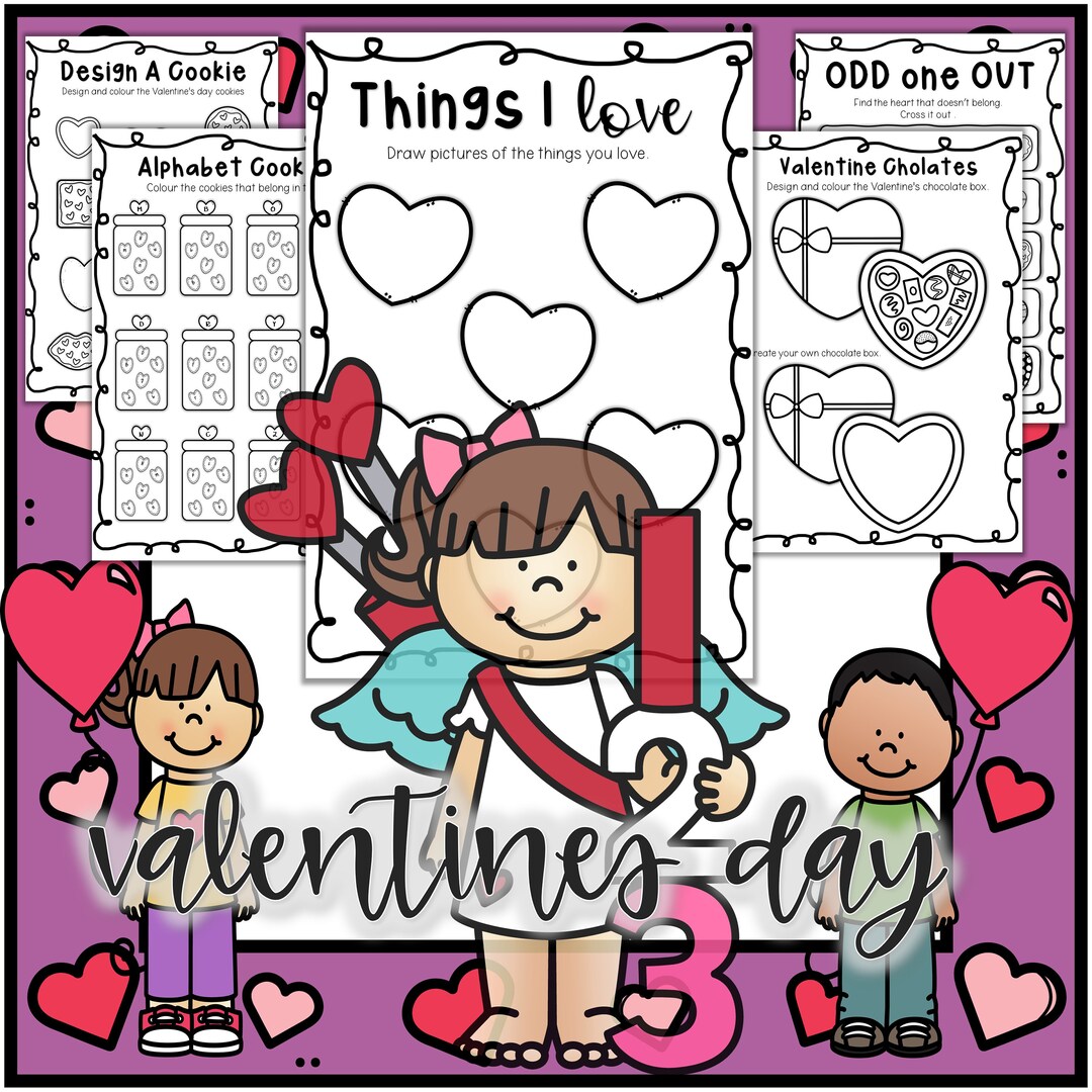 Valentines Day Kindergarten Activity Pack - Etsy
